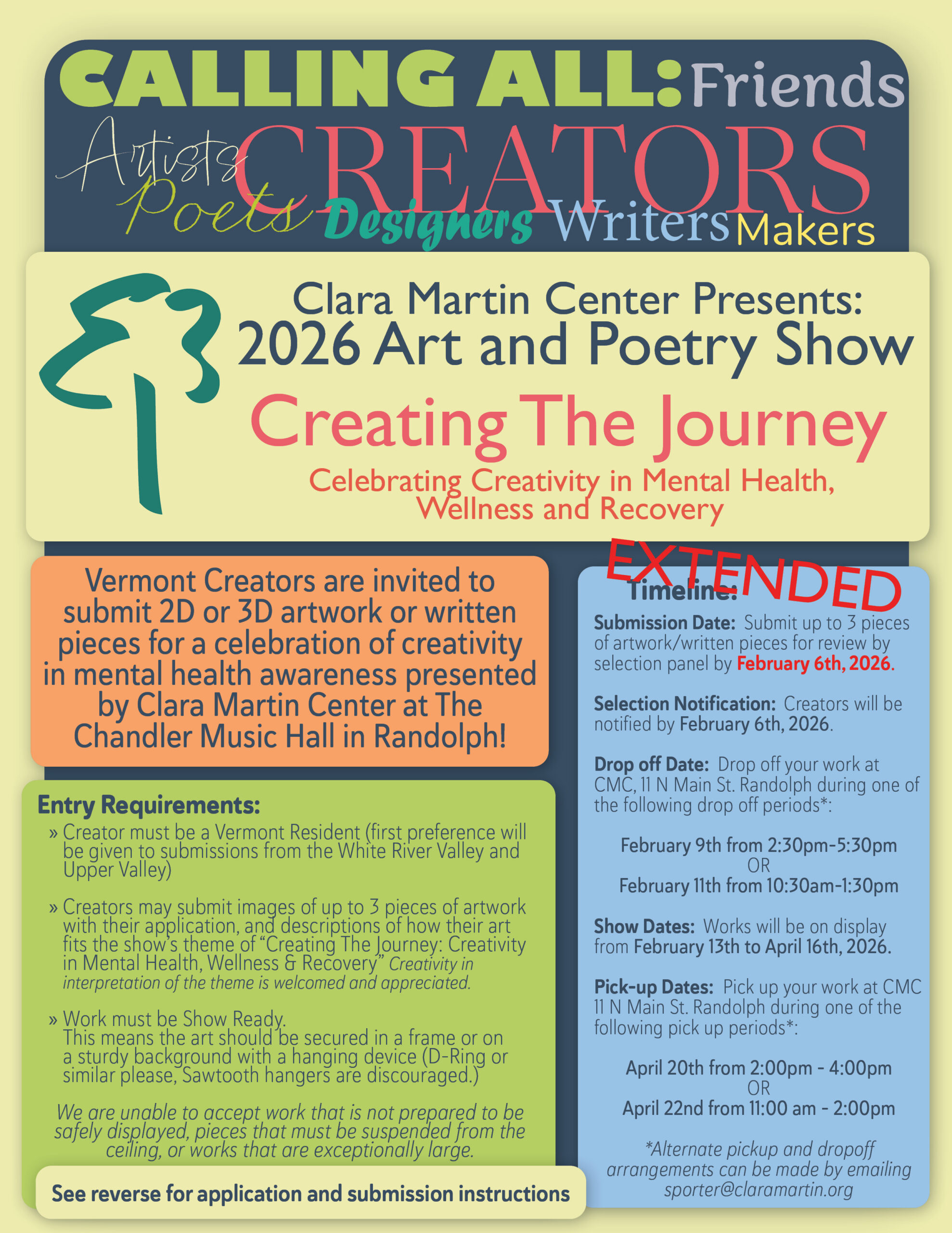 2026 CMC Art Show Creator Call - Clara Martin Center